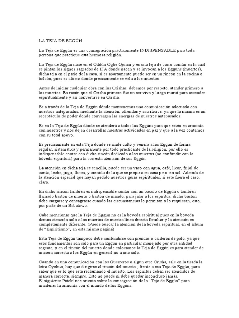 La Teja de Eggún | PDF | Religión y creencia