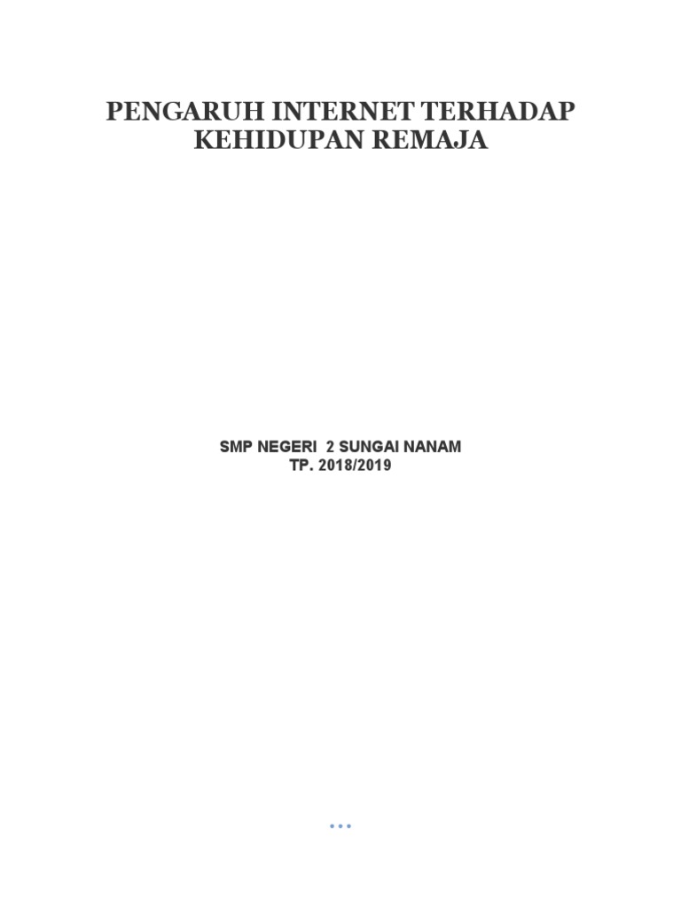 Pengaruh Internet pada Remaja SMP | PDF