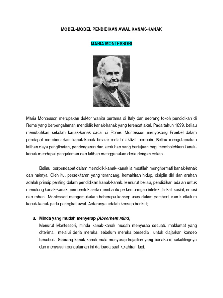 Unit 2 - Model-Model Pendidikan Awal Kanak-Kanak | PDF