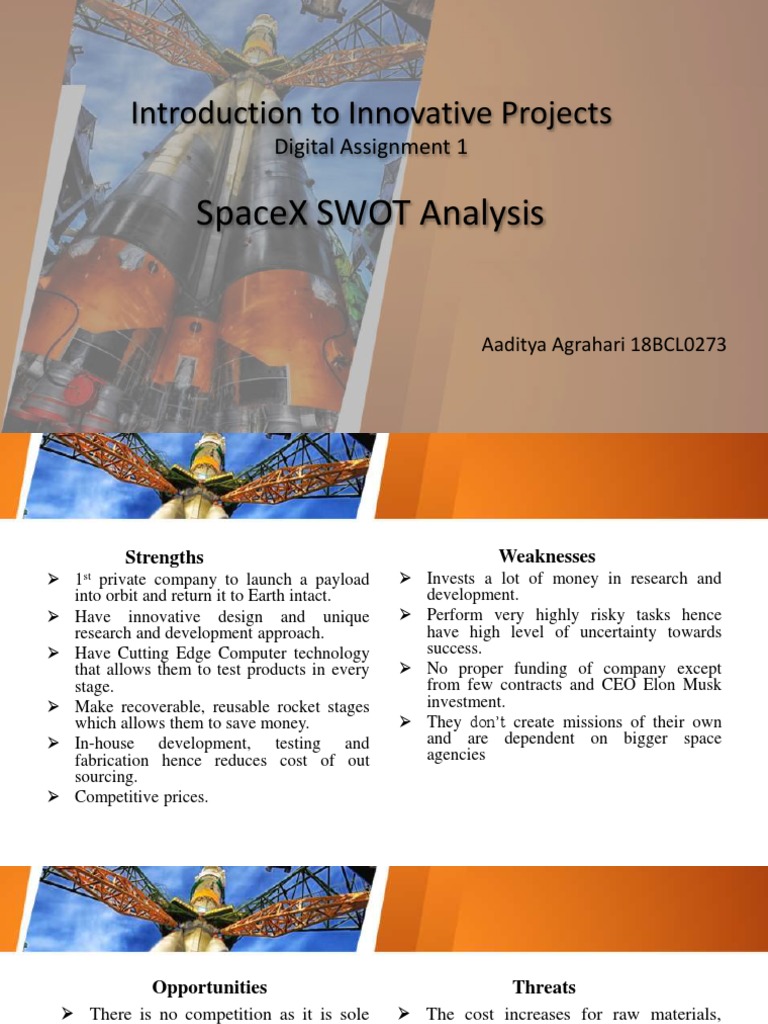 Spacex Swot Analysis: Introduction To Innovative Projects | PDF
