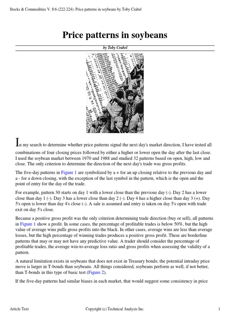 Crabel, Toby - Price Patterns in Soybeans (Stocks & Commodities) | PDF ...