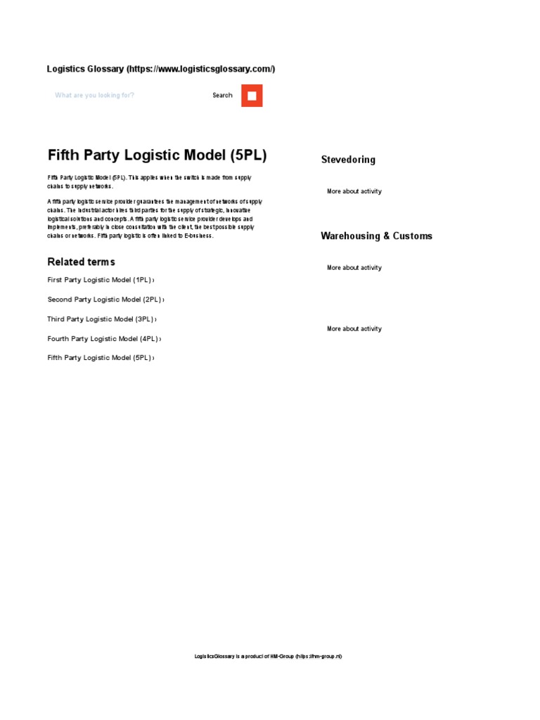 Fifth Party Logistic Model (5PL) | PDF | Business | Computers