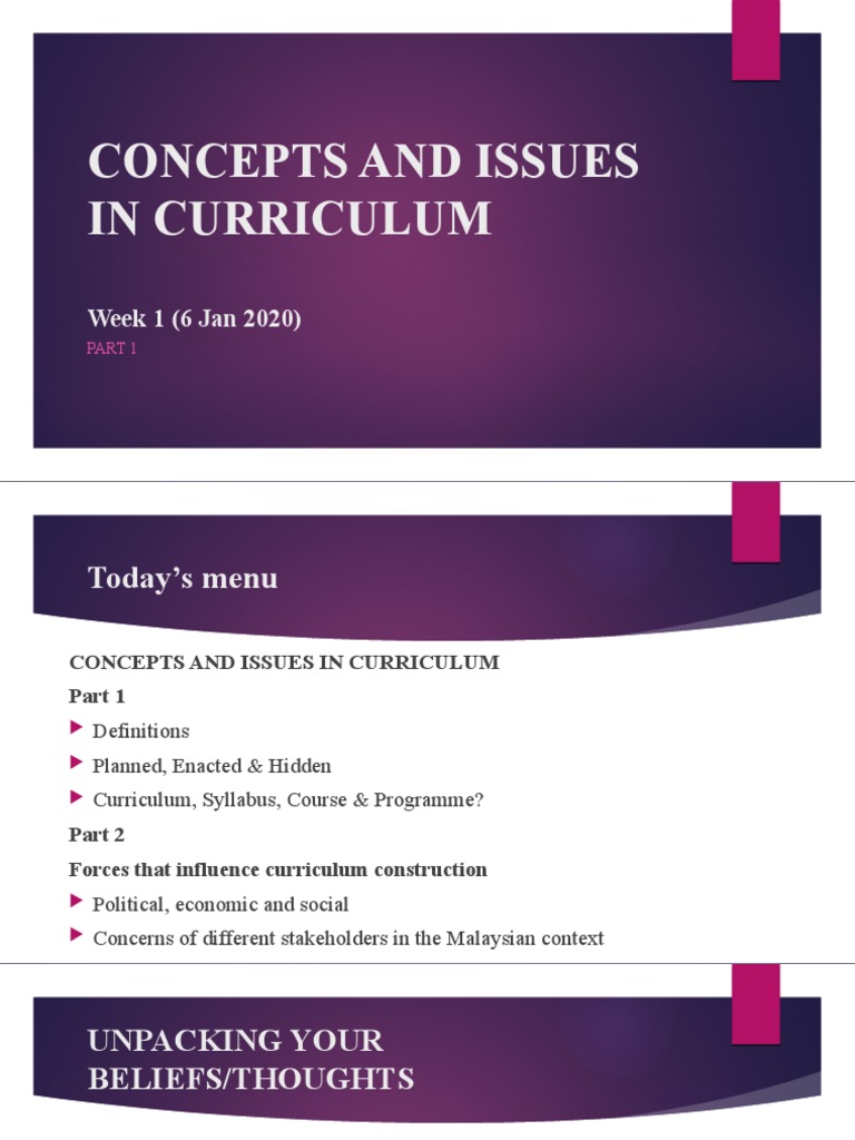 Curriculum Concepts and Issues Overview | PDF | Curriculum | Teachers