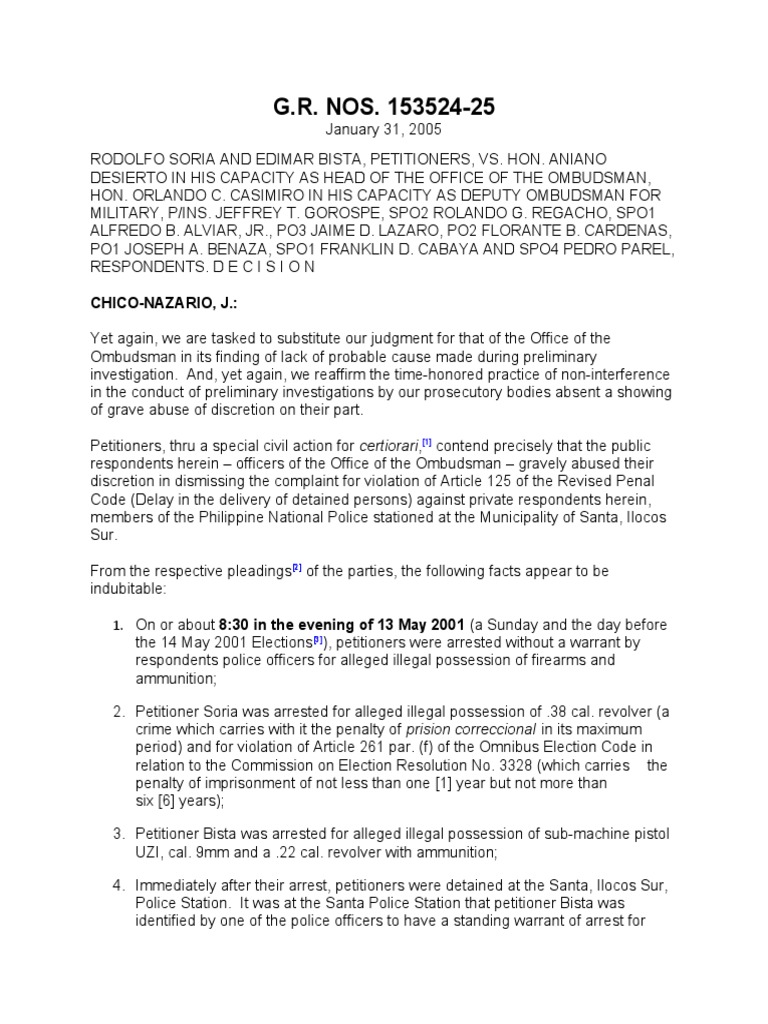 Jurisprudence On Article 125 | PDF | Bail | Arrest