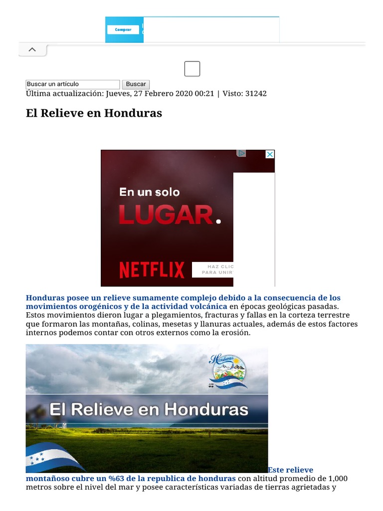 El Relieve de Honduras | PDF | Terreno | Honduras