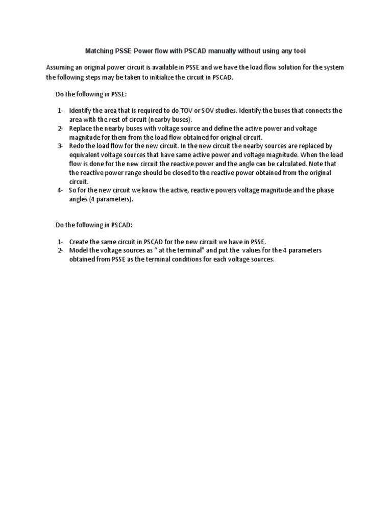 Matching PSSE Power Flow With PSCAD Manually Without Using Any Tool | PDF