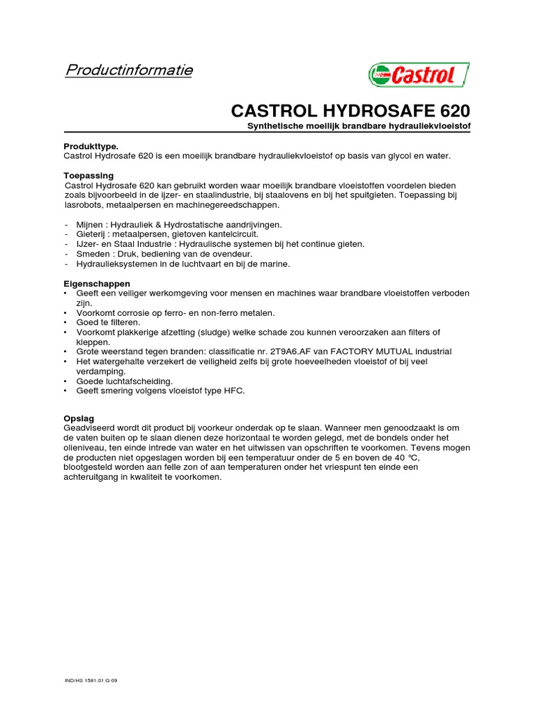 Hydrosafe 620 NL PDF | PDF