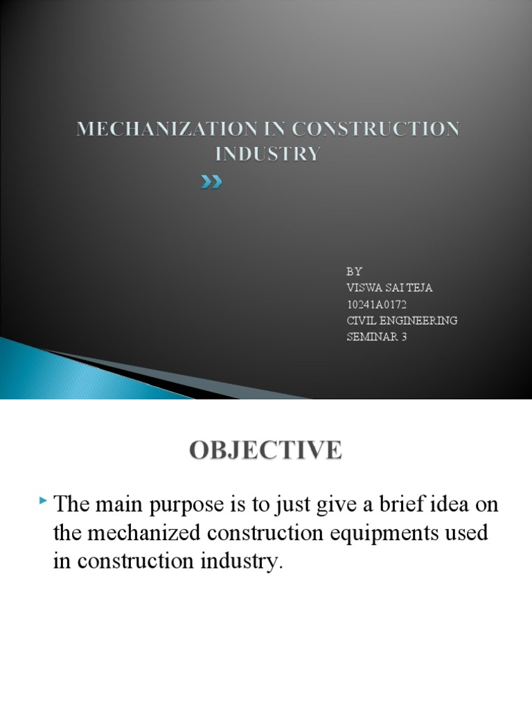Mechanization in Construction Equipment | PDF | Science & Mathematics ...