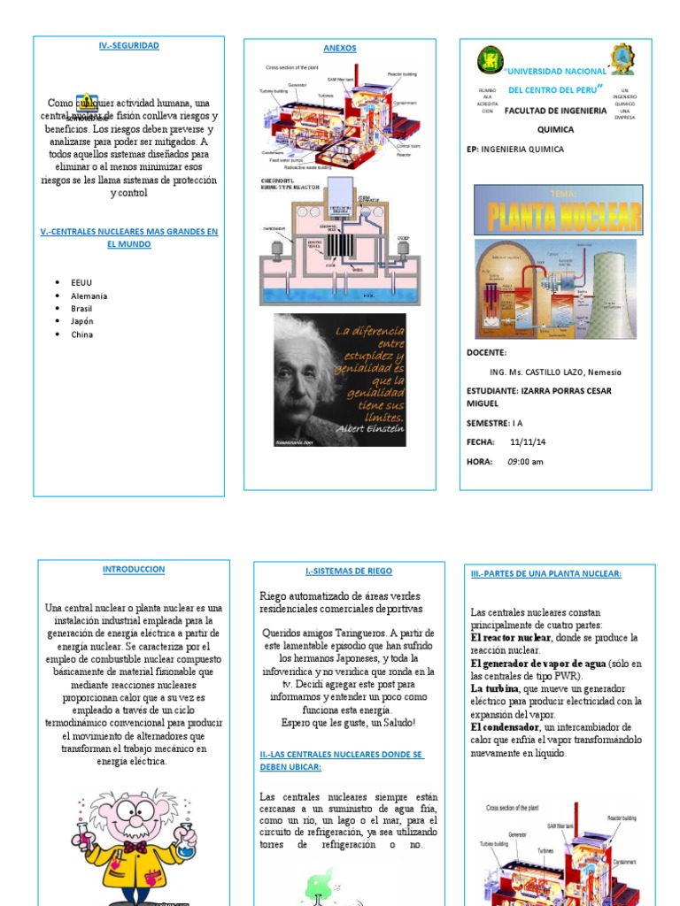 Triptico de La Planta Nuclear | PDF | Planta de energía nuclear | La energía nuclear