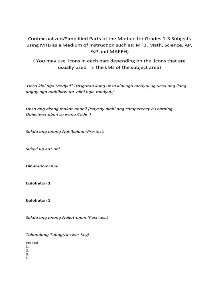 Contextualized Parts of The Module | PDF