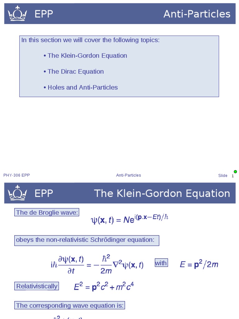 Antiparticles In Physics Pdf _ MSCPH 558 M. Sc. IV SEMESTER PARTICLE ...