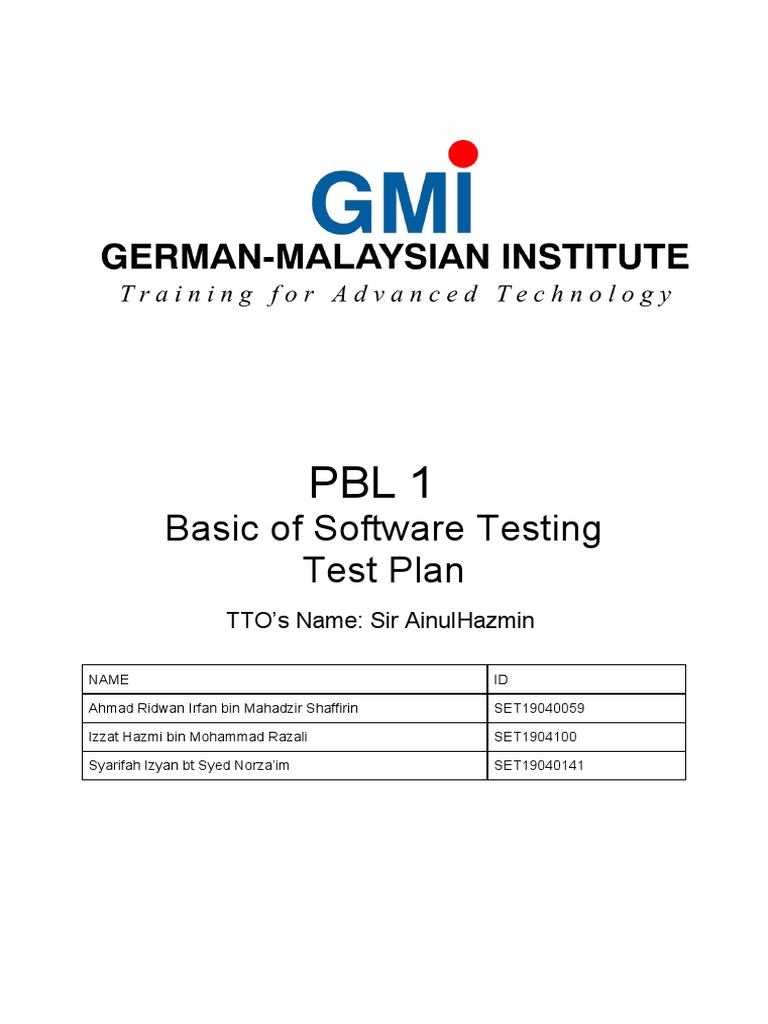 Test Plan Document Client and Server Application | PDF | Software ...