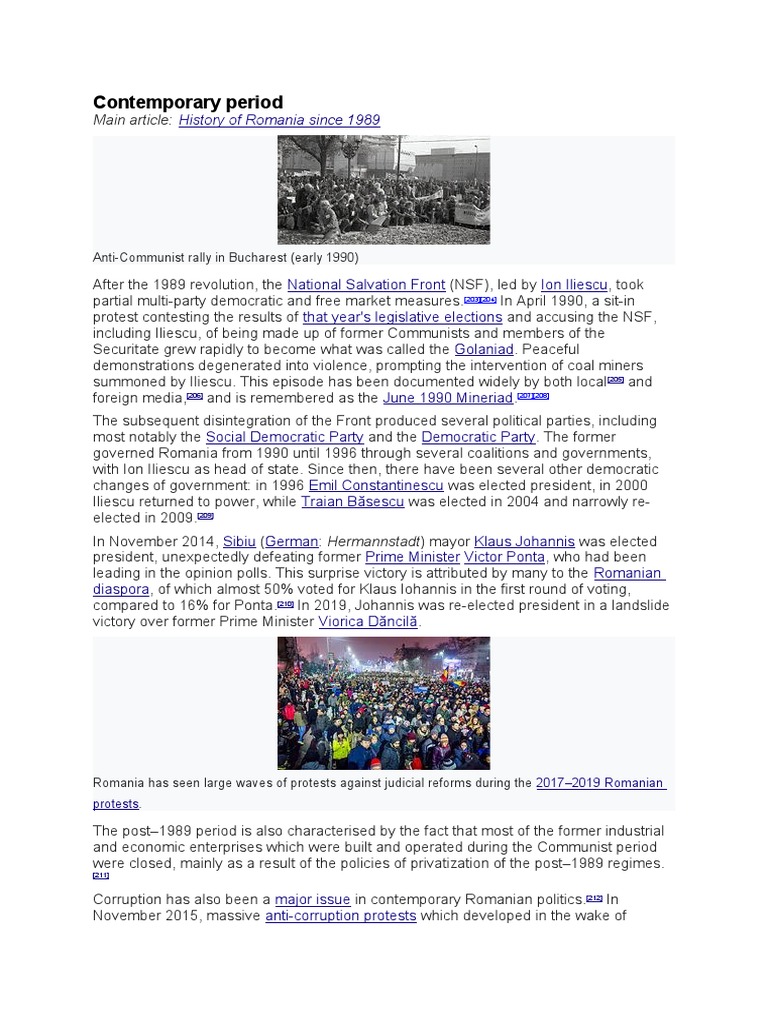 Contemporary Period | PDF | Romania | Economies