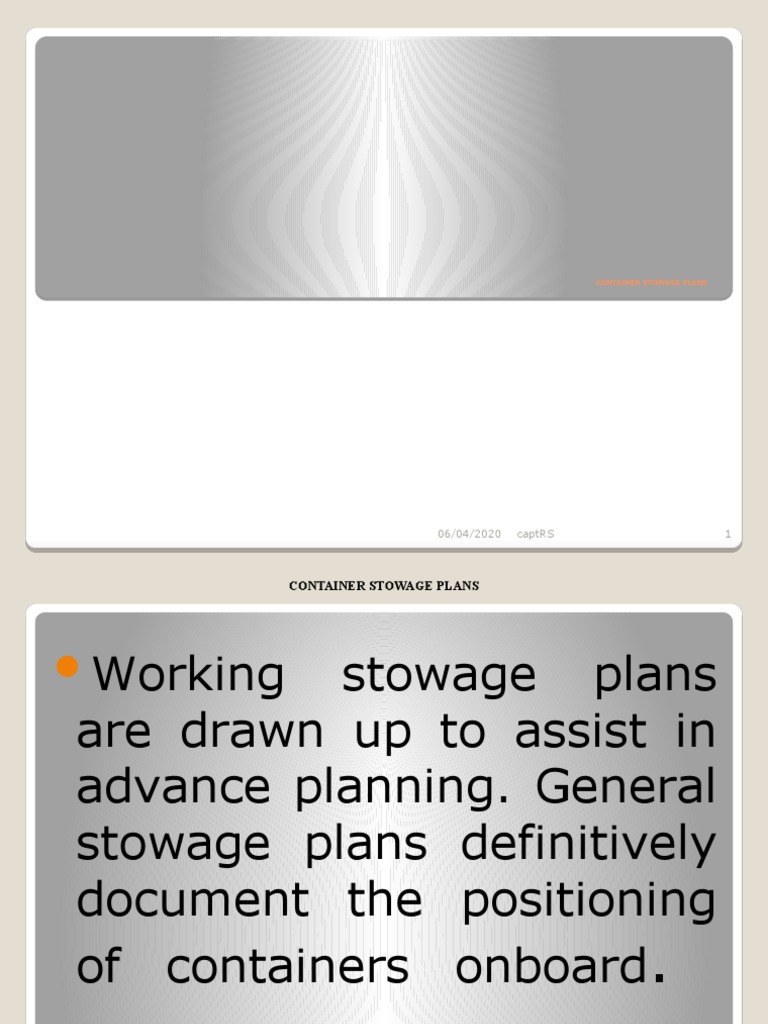 Container Stowage Plans Guide | PDF | Deck (Ship) | Ships