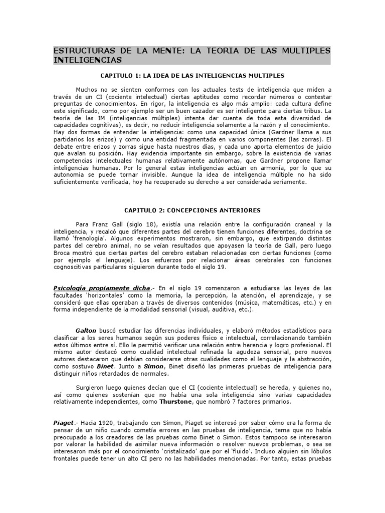 Estructuras de La Mente | PDF | Inteligencia | Cociente de inteligencia