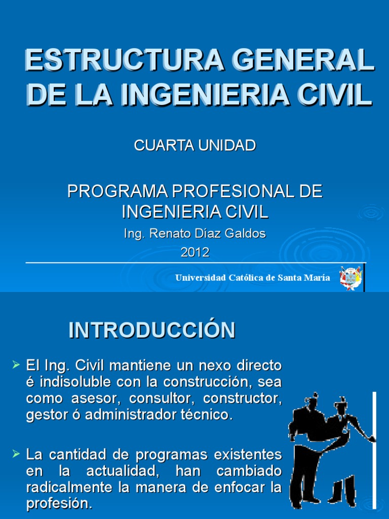 Cuarta Unidad - Estructura General de La Ing. Civil | PDF | Ingeniero ...