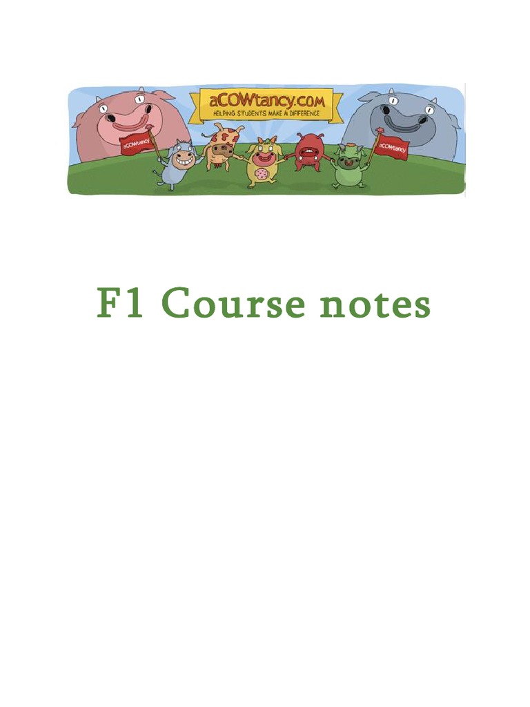 ACCA F1 Course Notes PDF | PDF | Balance Of Payments | Macroeconomics