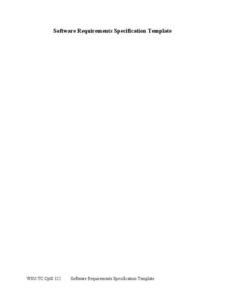 Software Requirements Specification Template | PDF | Specification (Technical Standard) | Use Case