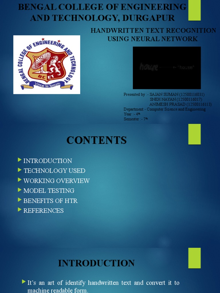 Handwritten Text Recognition Using Neural Network | PDF