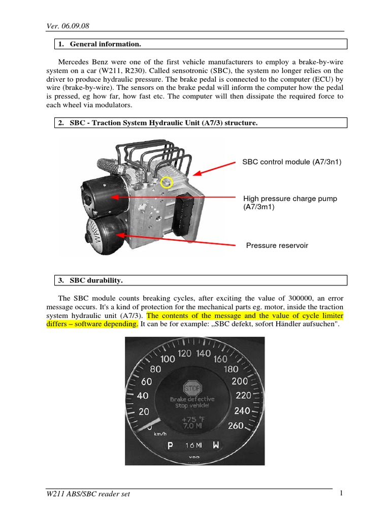 General Information.: SBC Control Module (A7/3n1) | PDF | Anti Lock ...