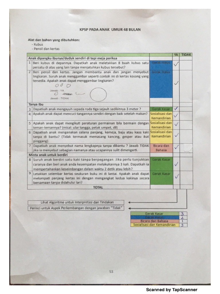 KPSP Anak Umur 48 Bulan PDF | PDF