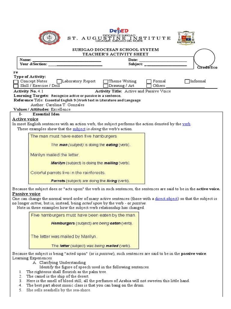 English 9 Activity Sheet | PDF | Physical Fitness | Marriage