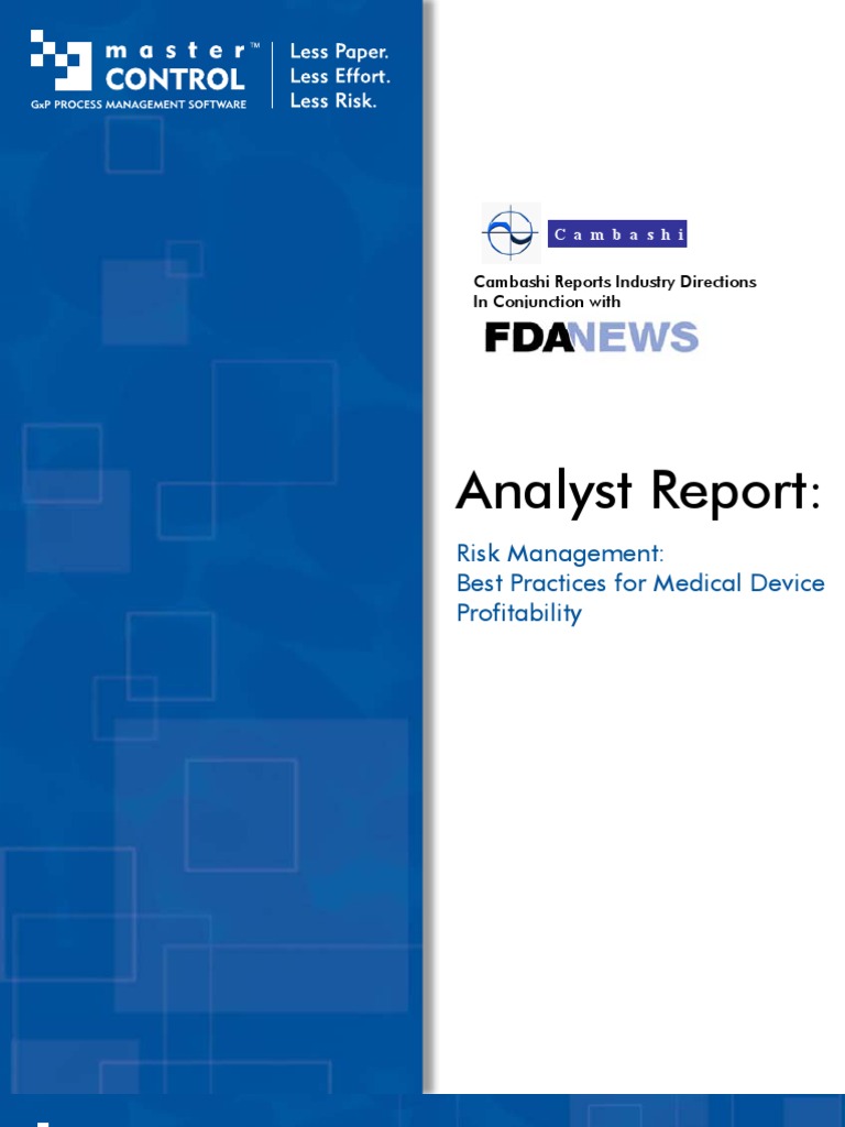 Risk Management: Best Practices For Medical Device Profitability | PDF ...