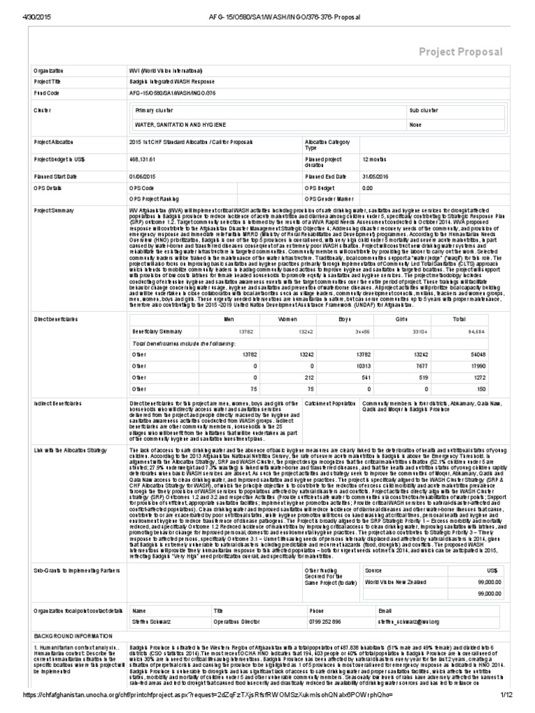 Project Proposal: Total Beneficiaries Include The Following | Download ...