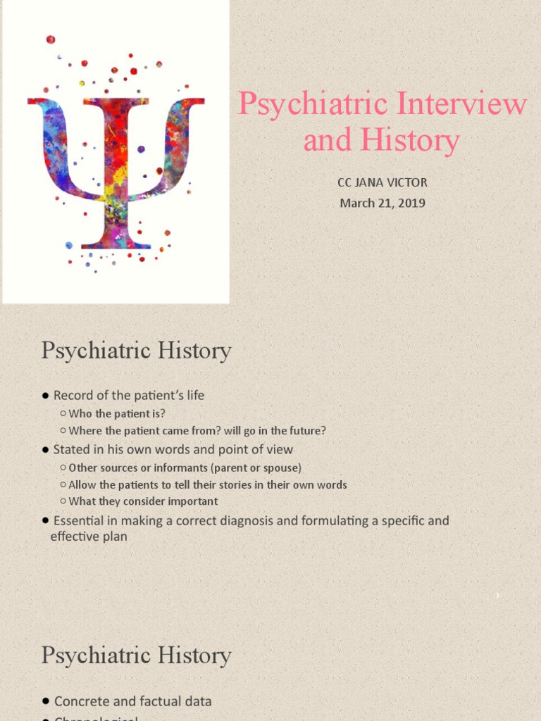 Psychiatric Interview (Autosaved) | PDF | Psychiatry | Developmental ...