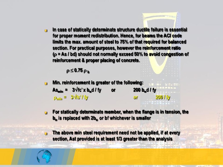 Reinforcement ratio limits and minimum steel requirements for ...