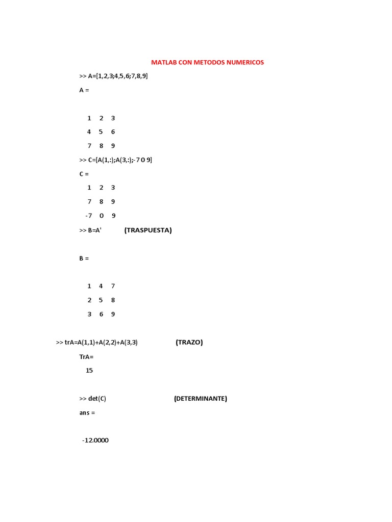 Matlab Con Metodos Numericos | PDF