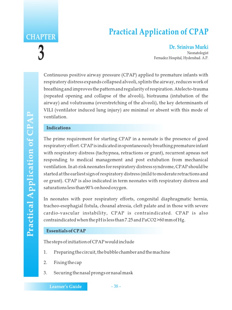 Practical Application of CPAP: Dr. Srinivas Murki | PDF | Respiratory ...