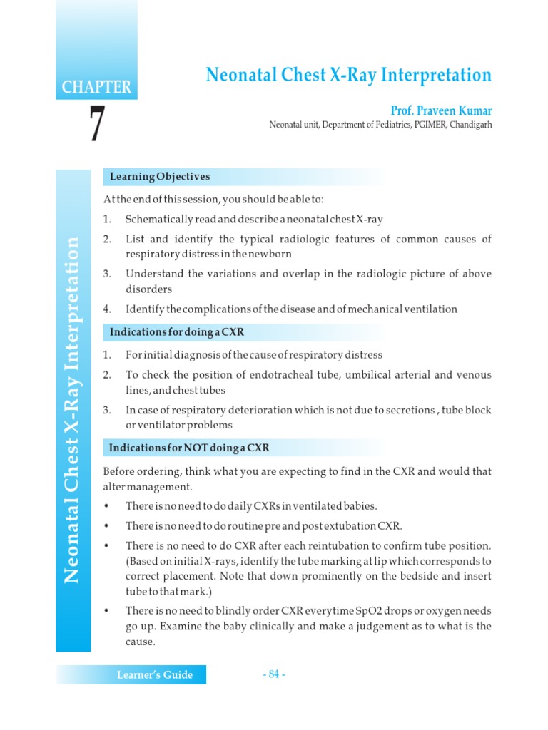 Neonatal Chest X-Ray Interpretation: Prof. Praveen Kumar | PDF | Lung ...