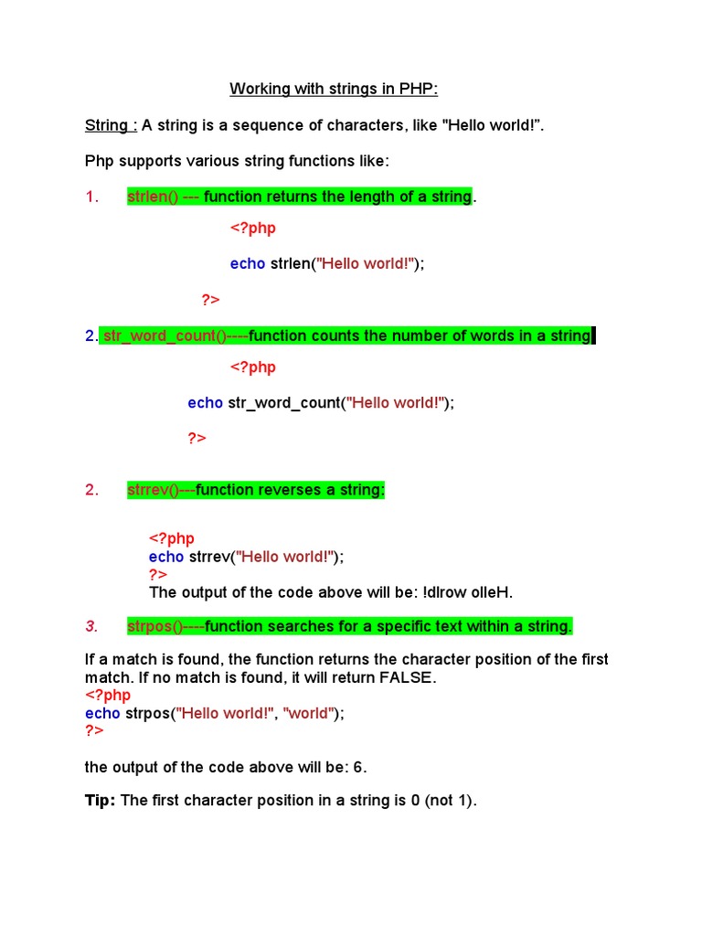 Strlen - : "Hello World!" | Download Free PDF | Parameter (Computer ...