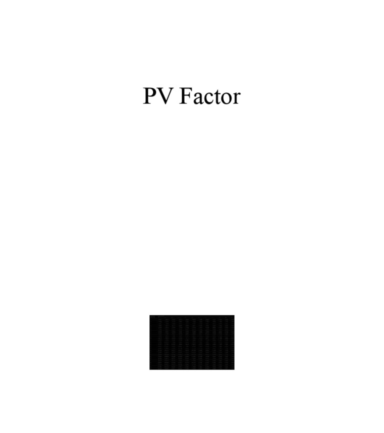 Understanding the PV Factor | PDF