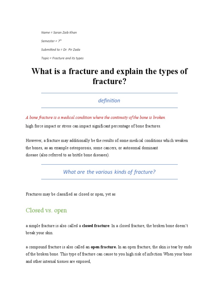 What Is A Fracture | PDF | Bone | Fracture
