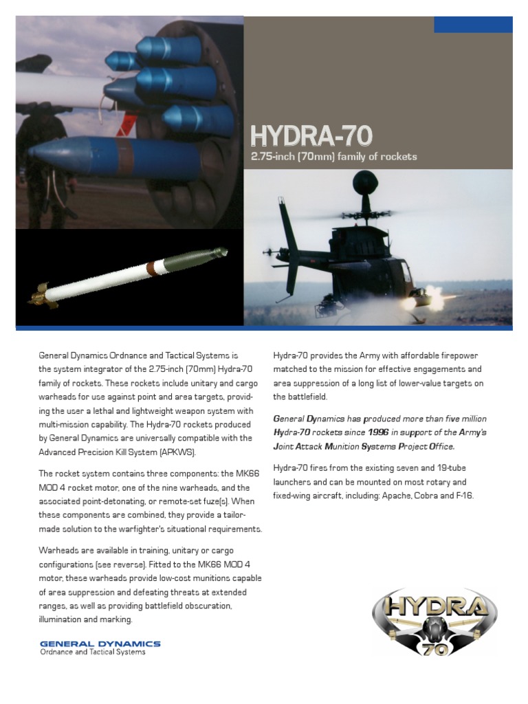HYDRA-70: 2.75-Inch (70mm) Family of Rockets | PDF | Hazards ...