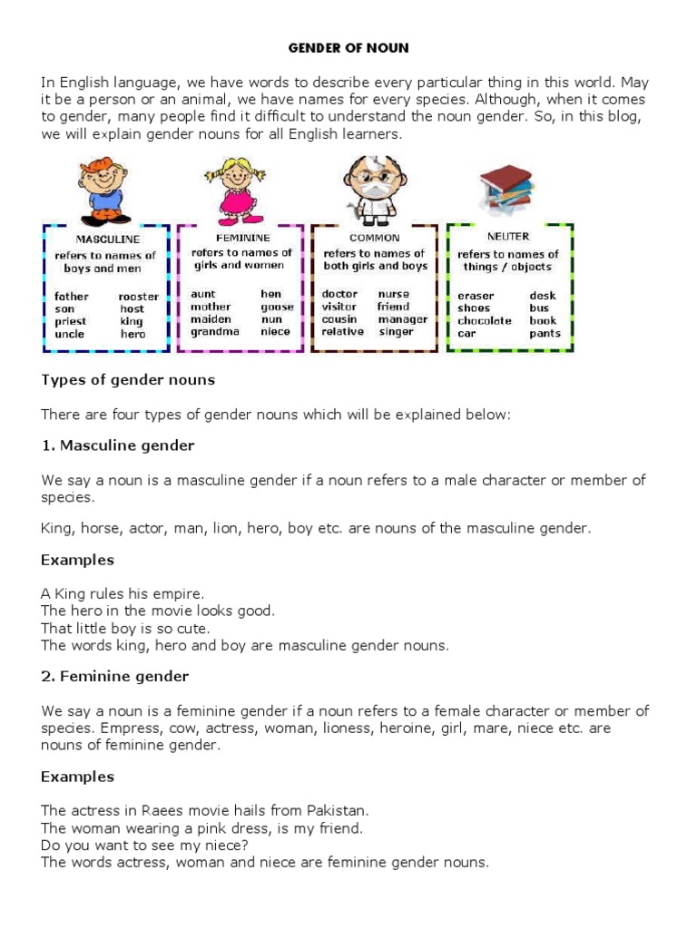Gender of Noun | PDF | Language Arts & Discipline | General Fiction