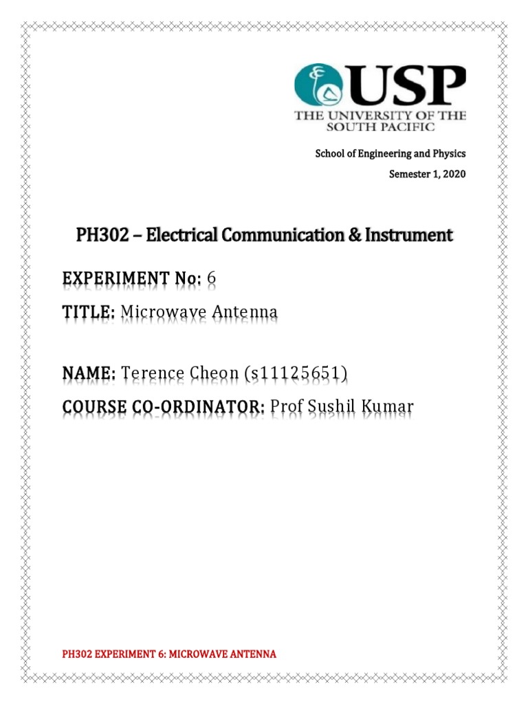 PH302-lab 6 - Microwave Antenna | Download Free PDF | Broadcast Engineering | Antenna (Radio)