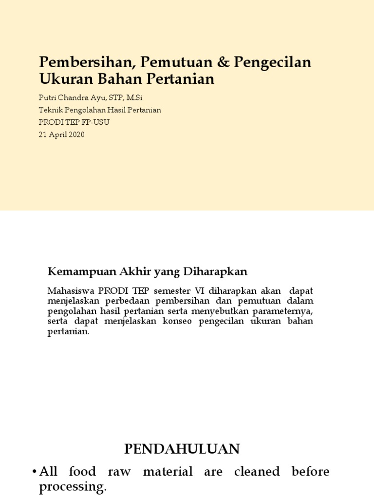 Materi Perkuliahan - TPHP - 9 PDF | PDF | Mill (Grinding) | Deformation (Engineering)
