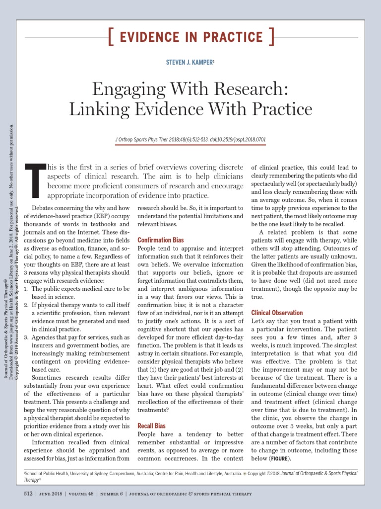 Engaging With Research: Linking Evidence With Practice | PDF | Physical ...