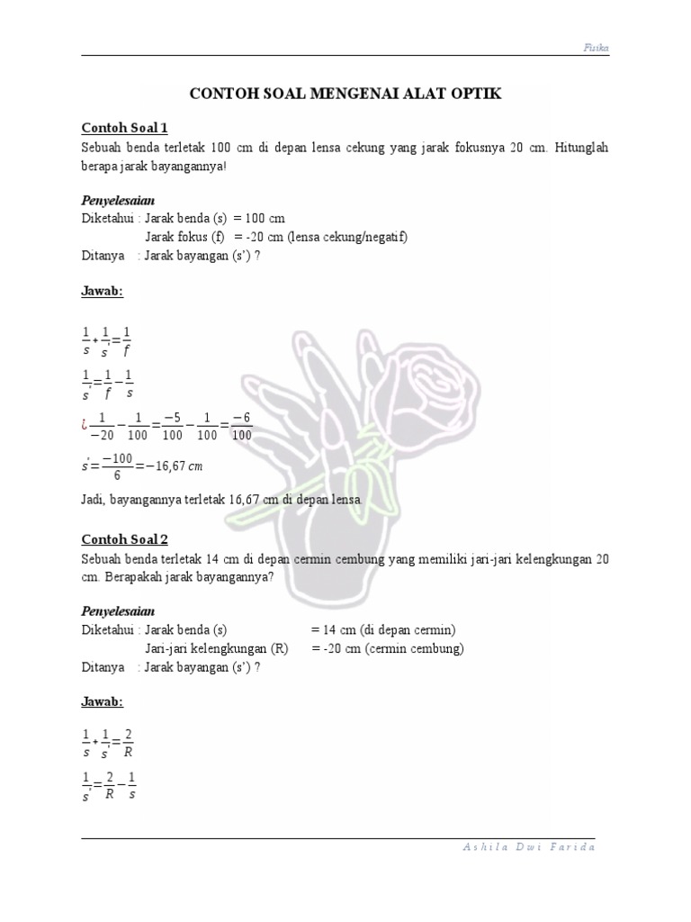 Contoh Soal Alat Optik | PDF