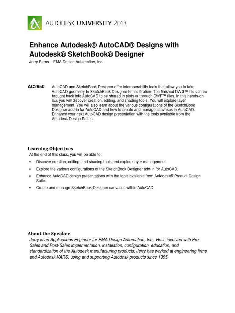 Handout 2950 AC2950 Class Handout Final | PDF | Auto Cad | Autodesk