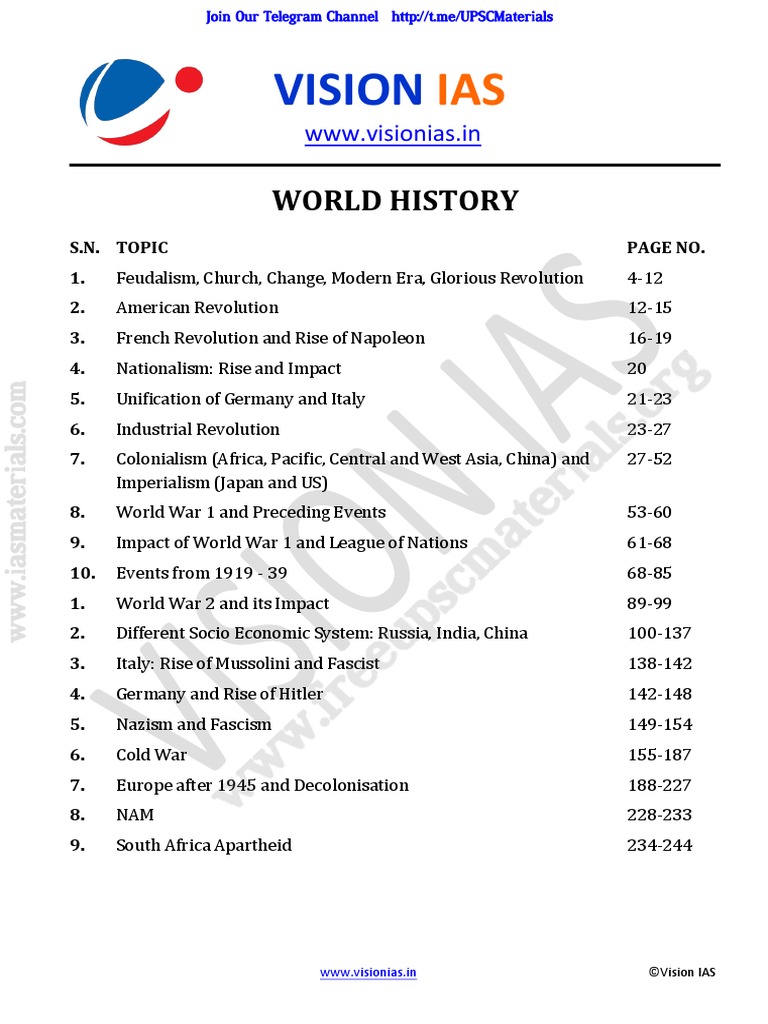 Vision IAS GS1 World History 2020 | PDF | Serfdom | Renaissance