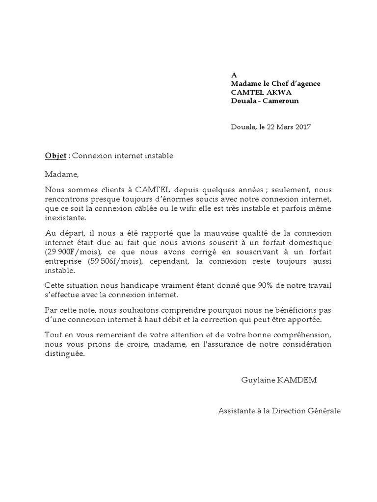 Lettre Camtel | PDF | Ordinateurs
