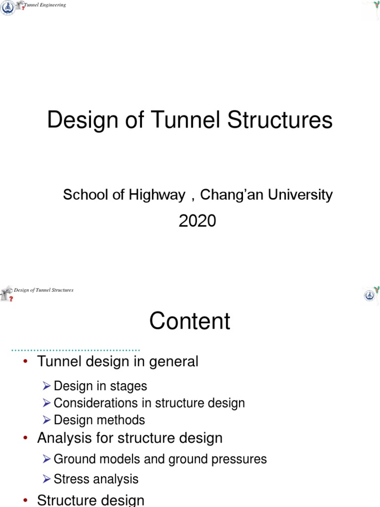 Tunnel Structure Design Principles | PDF | Strength Of Materials ...