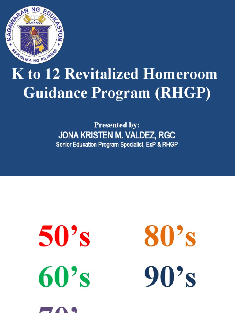 K To 12 Revitalized Homeroom Guidance Program (RHGP) : Jona Kristen M ...
