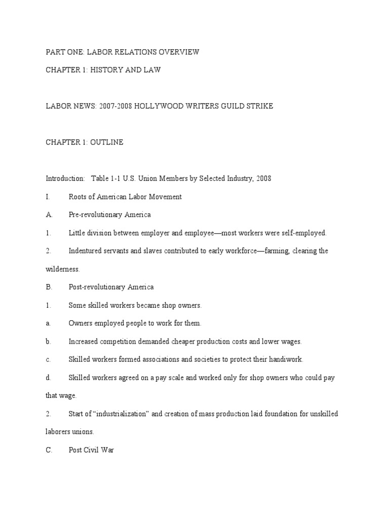 History of Labor Relations in America | PDF | Collective Bargaining ...