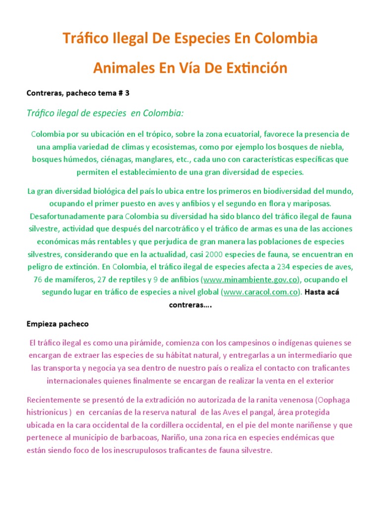 Trafico Ilegal de Animales en Colombia | Descargar gratis PDF ...