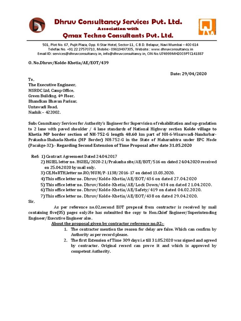 Letter For EOT AE | PDF | Government | Transport